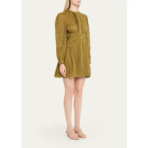 Ulla Johnson Elysia Embroidered Cotton Mini Dress - Lichen