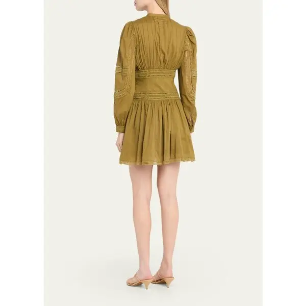 Ulla Johnson Elysia Embroidered Cotton Mini Dress - Lichen