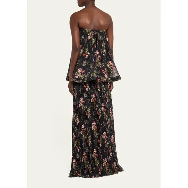 Cinq À Sept Love Letter Floral Strapless Maxi Dress