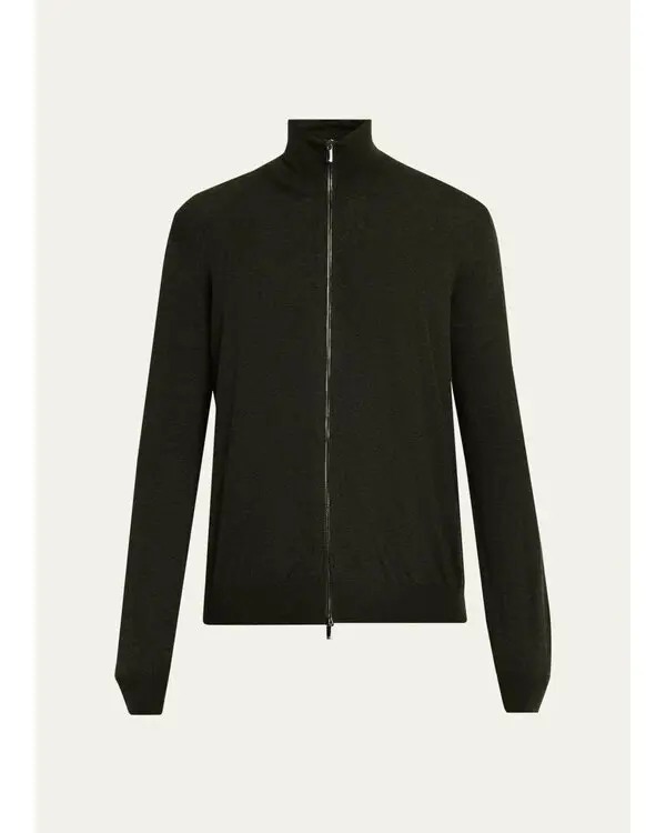 Massimo Alba Noel Wool And Cotton Full-zip Sweater