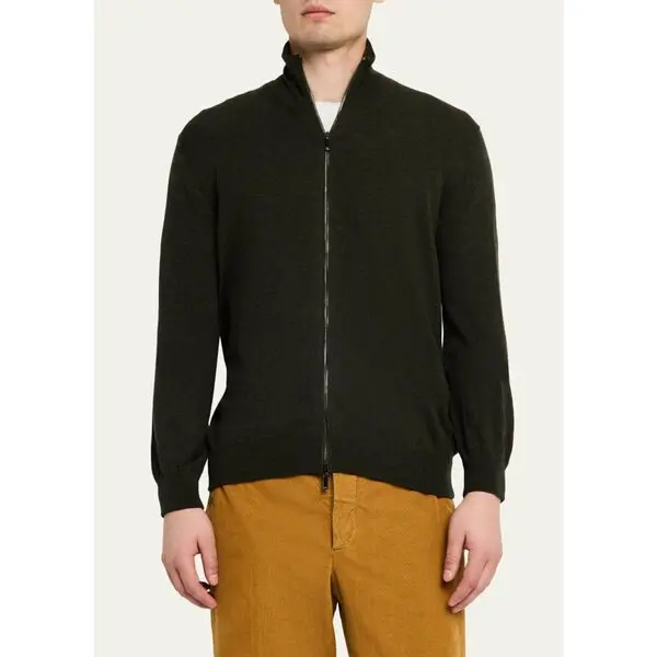Massimo Alba Noel Wool And Cotton Full-zip Sweater