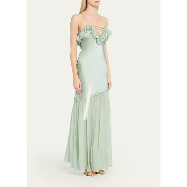 Ulla Johnson Elaria Sleeveless Silk Ruffle Gown