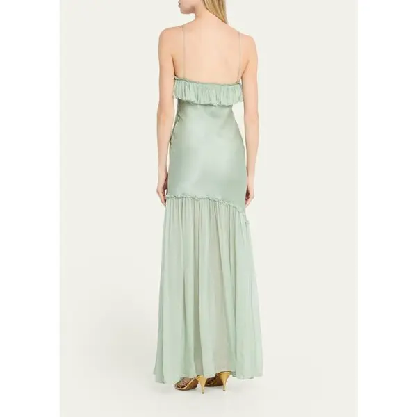 Ulla Johnson Elaria Sleeveless Silk Ruffle Gown