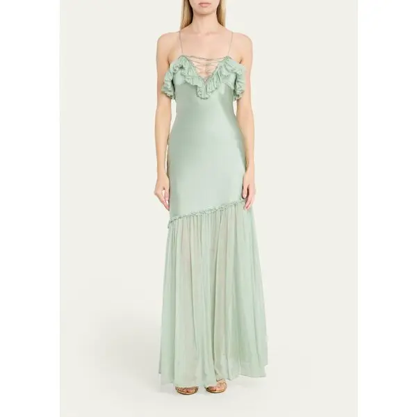 Ulla Johnson Elaria Sleeveless Silk Ruffle Gown