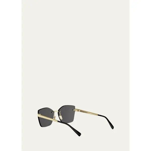 BVLGARI Tubogas Rimless Metal Square Sunglasses