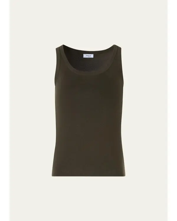 Akris Cotton Rib Scoop-neck Tank Top