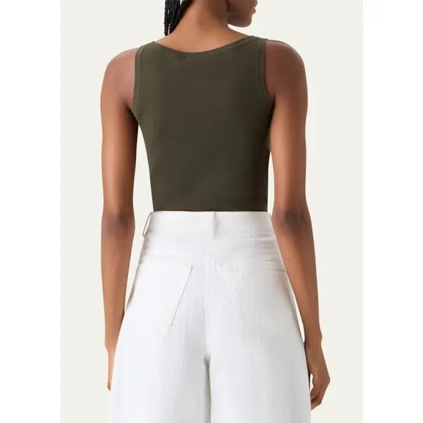 Akris Cotton Rib Scoop-neck Tank Top
