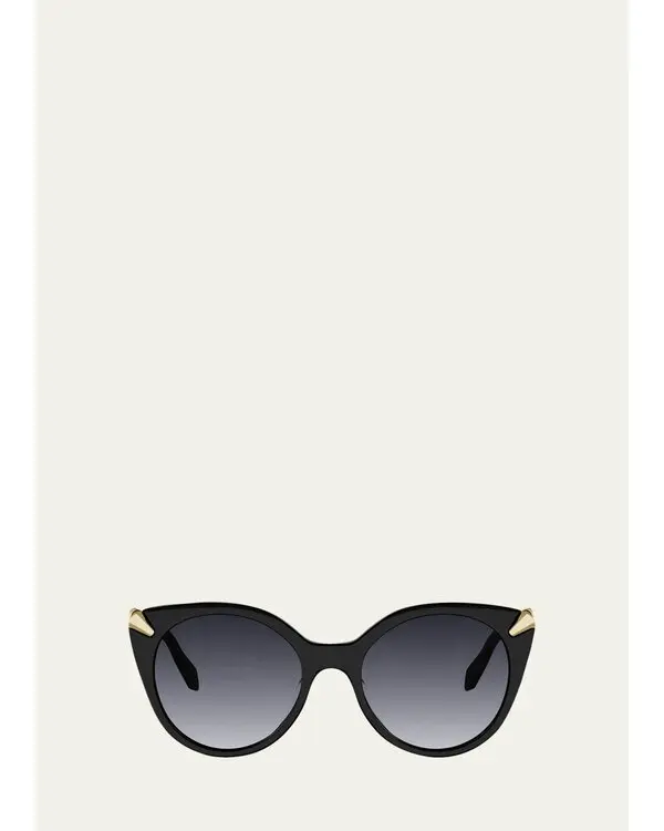 BVLGARI Serpenti Viper 53mm Cat-eye Sunglasses - Black/smoke Grey