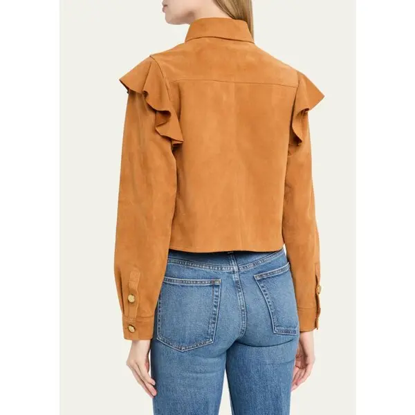 Ulla Johnson Matilde Ruffle Suede Jacket