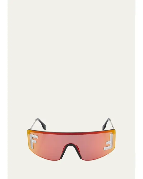 Fendi Sport 141mm Shield Sunglasses - Gray