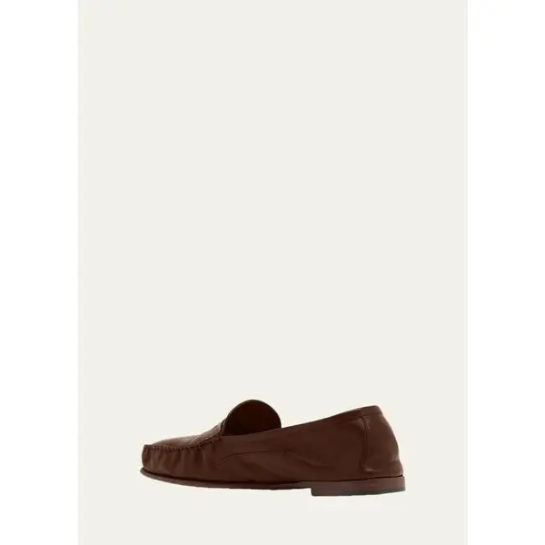 Versace Medusa Leather Moc-toe Loafers - Black