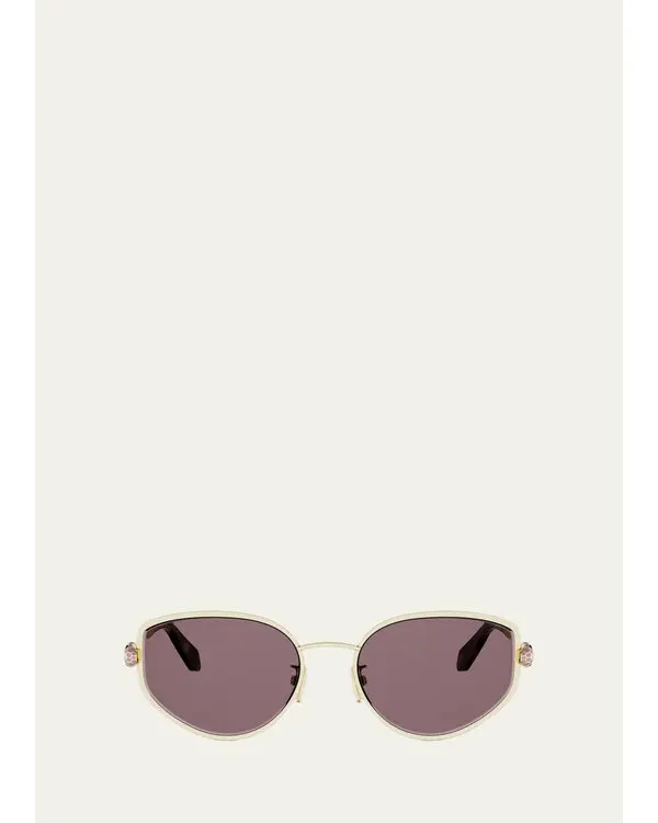 BVLGARI Serpenti Forever 55mm Metal Oval Sunglasses
