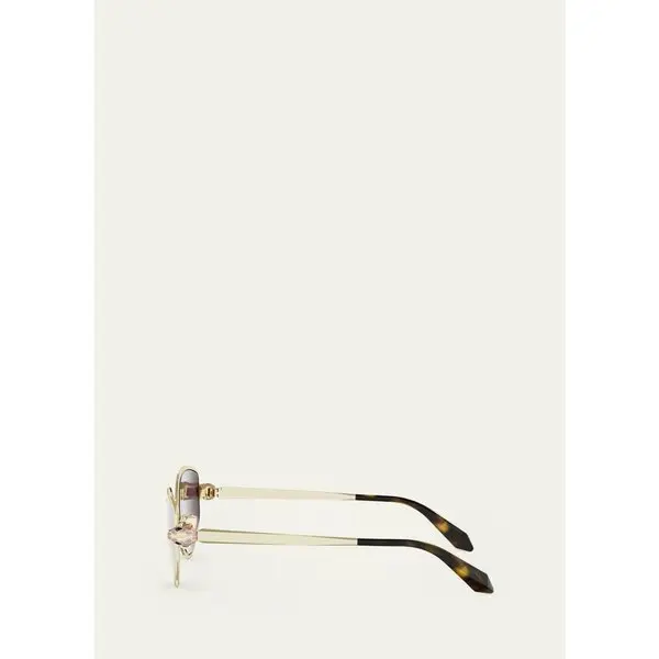 BVLGARI Serpenti Forever 55mm Metal Oval Sunglasses