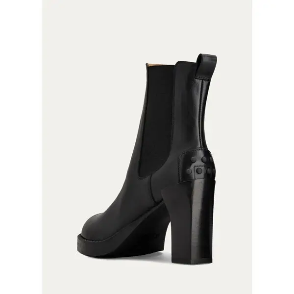 TOD'S 80mm Leather Chelsea Boots - Nero