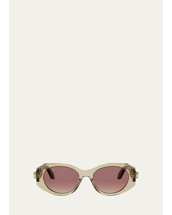 BVLGARI Serpenti Forever 52mm Oval Sunglasses - Beige/brown