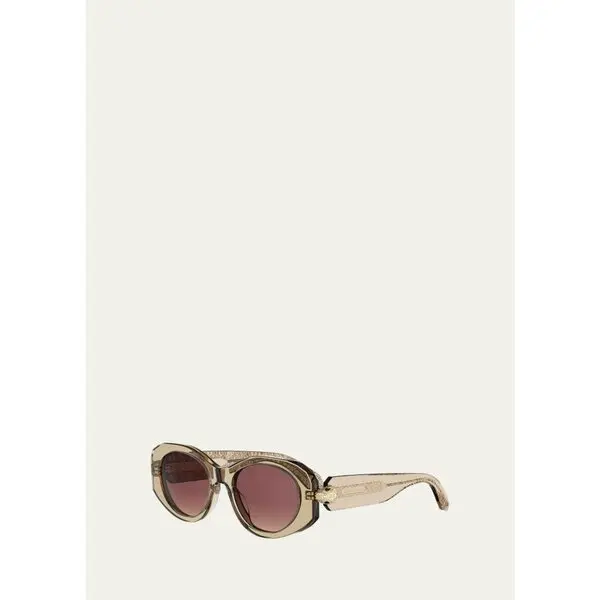 BVLGARI Serpenti Forever 52mm Oval Sunglasses - Beige/brown