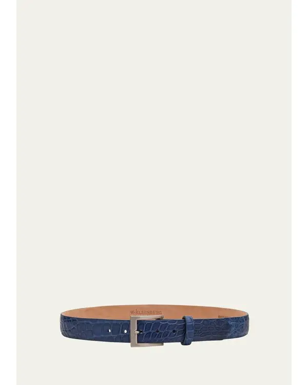 W.KLEINBERG Matte Alligator Belt - Blue