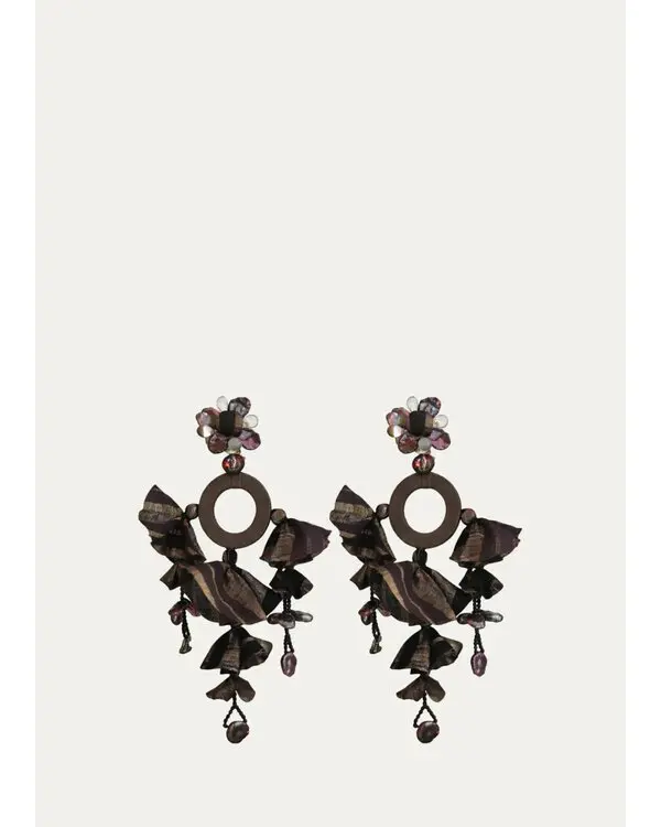 Ranjana Khan The Veloria Cluster Earrings - Black
