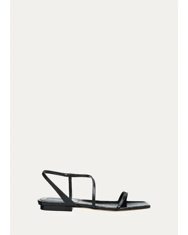 EMME PARSONS Delice Strappy Flat Leather Sandals - Black