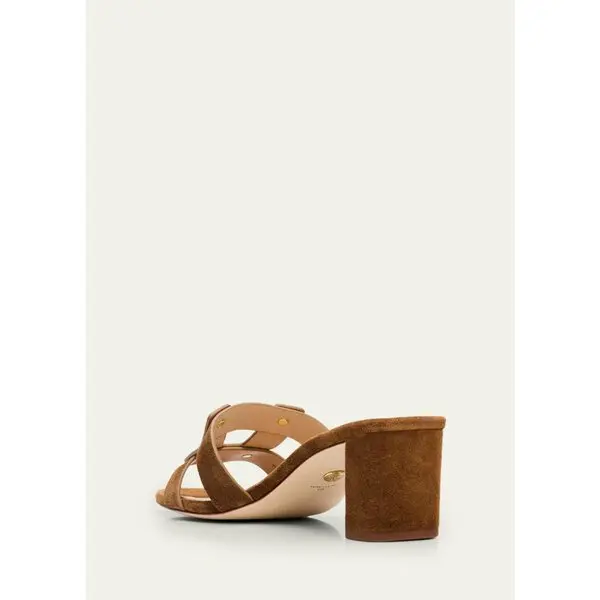 Veronica Beard 55mm Via Suede Block-heel Sandals