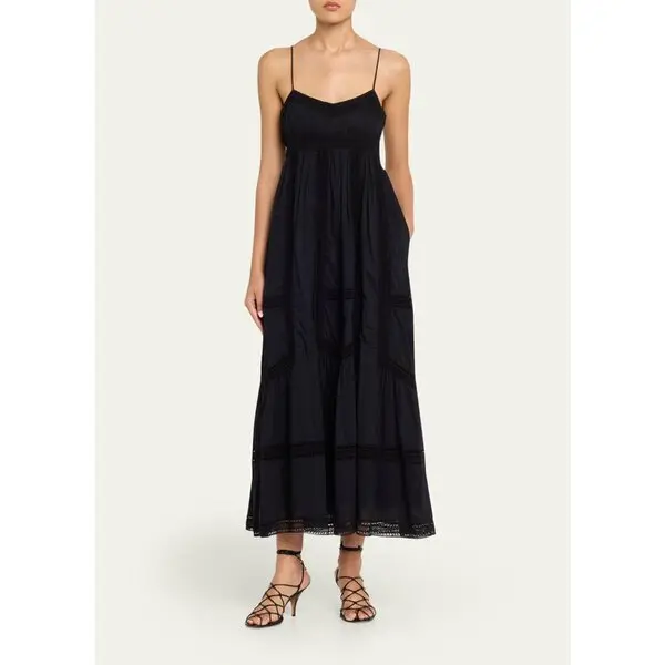 Ulla Johnson Romilly Embroidered Cotton Maxi Dress - Noir