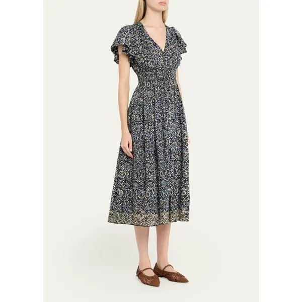 Ulla Johnson Lyria Printed Cotton Midi Dress