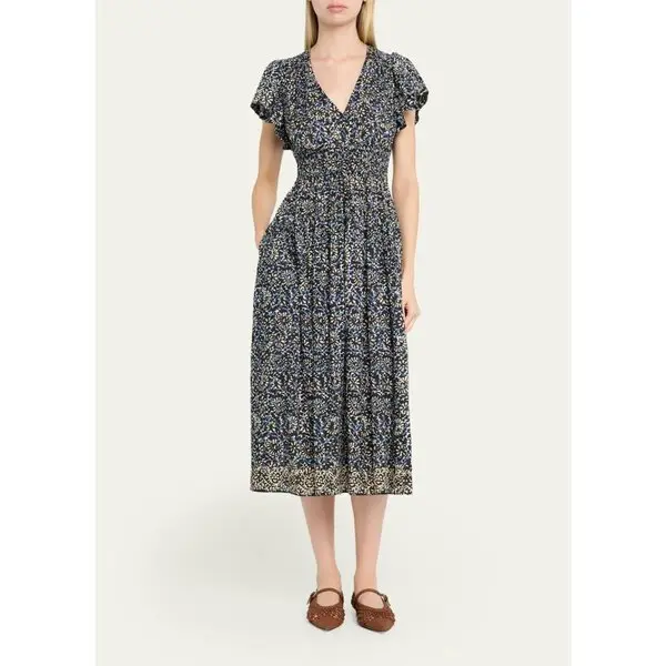 Ulla Johnson Lyria Printed Cotton Midi Dress