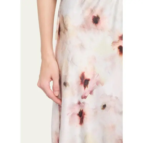 Vince Watercolor Floral Midi Skirt
