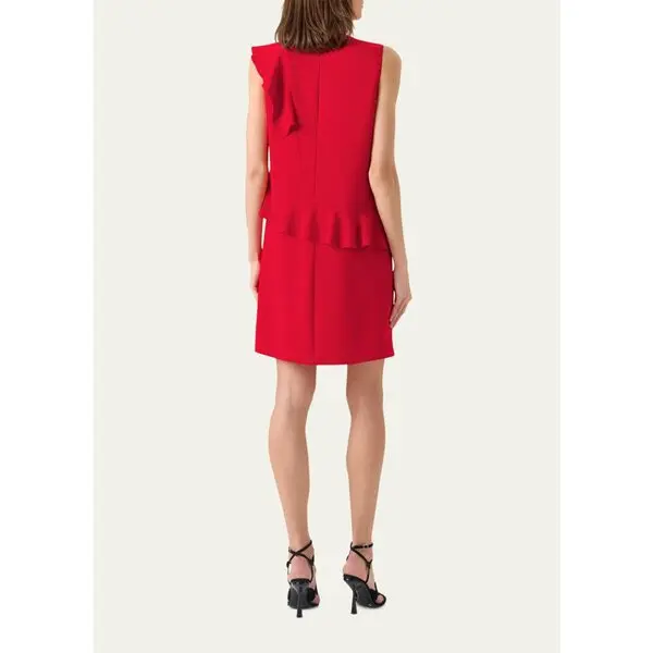 Akris Ruffle Sleeveless Mini Shift Dress