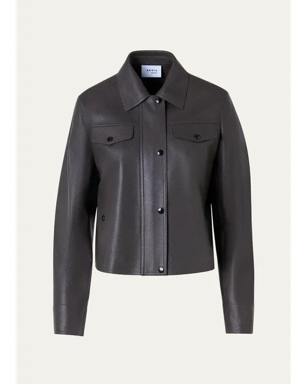 Akris Perforated Leather Short Jacket
