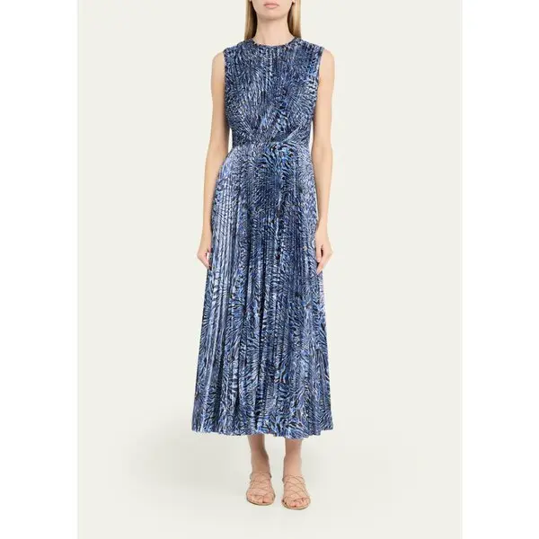 Ulla Johnson Malin Pleated Satin Midi Dress