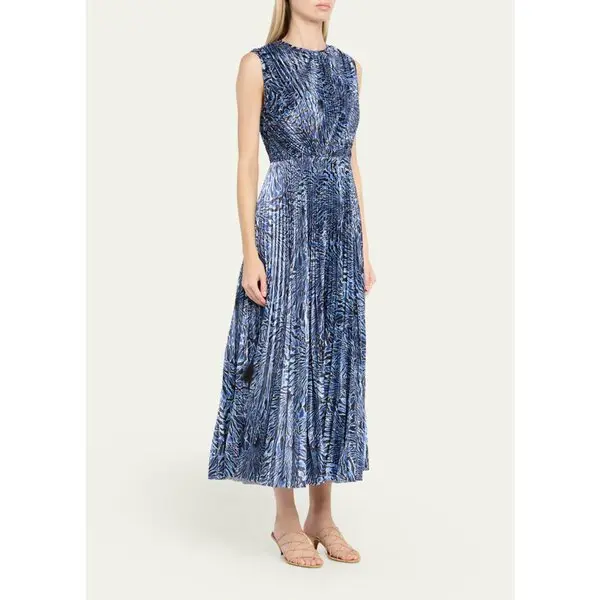 Ulla Johnson Malin Pleated Satin Midi Dress