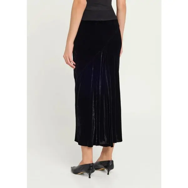 Rick Owens Velvet Bias Midi Skirt - Black