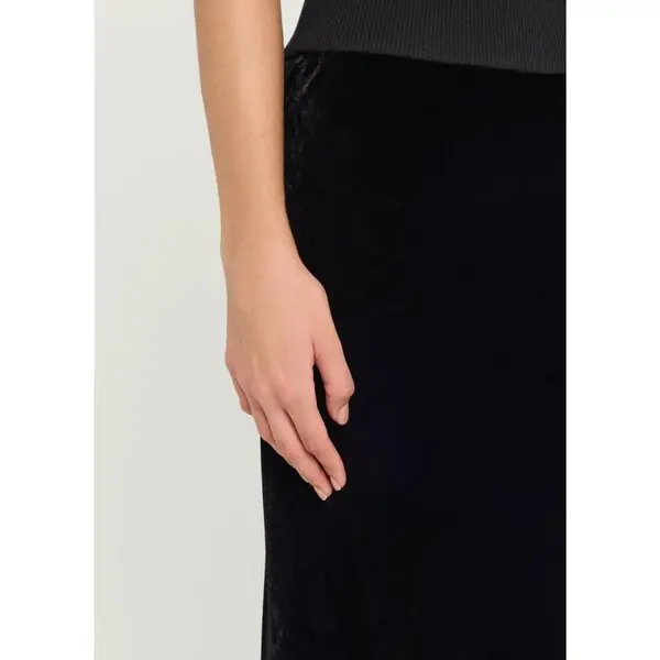 Rick Owens Velvet Bias Midi Skirt - Black