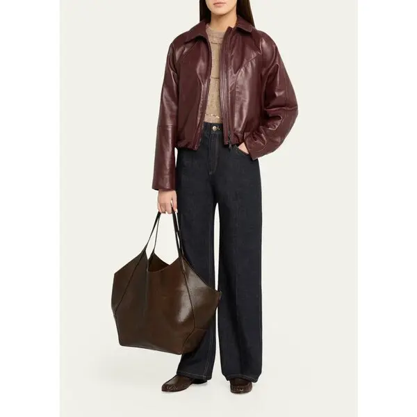 Brunello Cucinelli Leather Ruched Penny Loafers W/ Monili