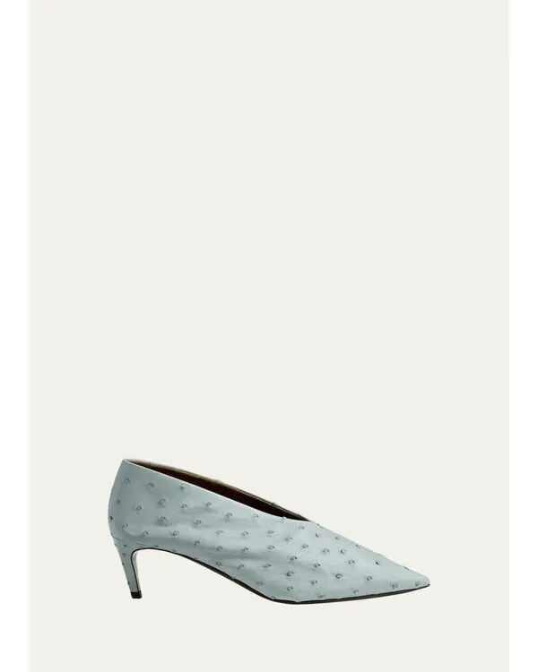 Khaite 50mm Miriam Ostrich Leather Pumps
