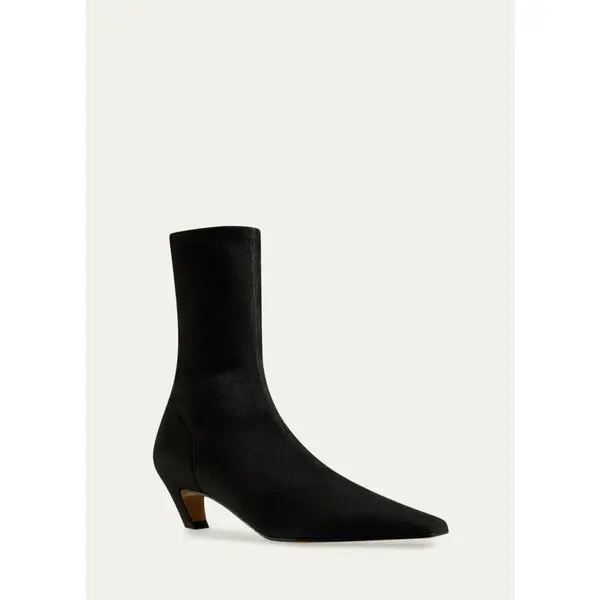 Khaite 40mm Arizona Leather Ankle Boots