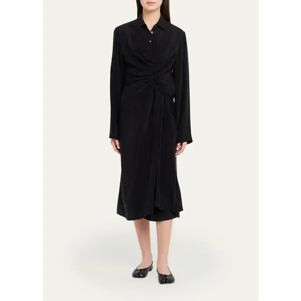 MAISON MARGIELA Draped Long-sleeve Shirtdress