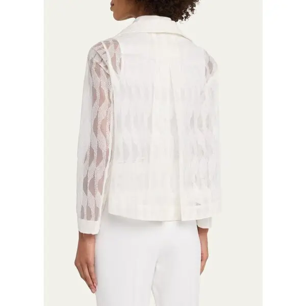 Akris Castro High Plains Embroidered Tulle Jacket