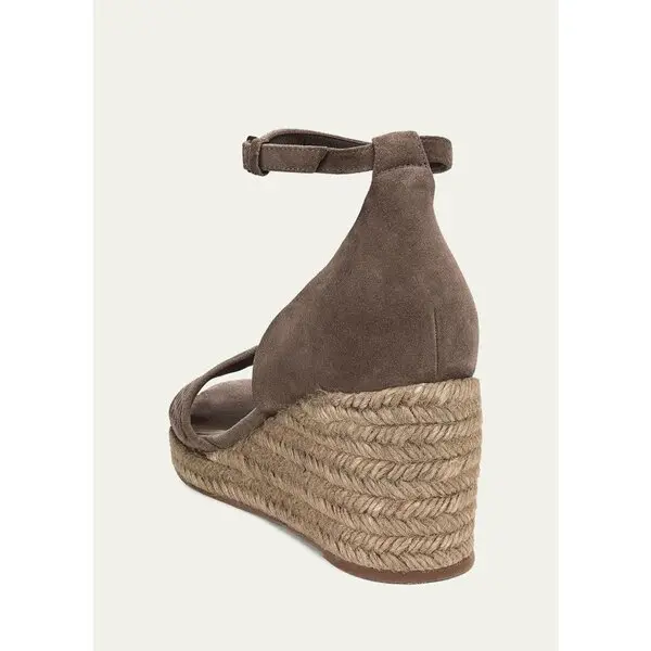 Brunello Cucinelli Suede Espadrille Wedge Sandals