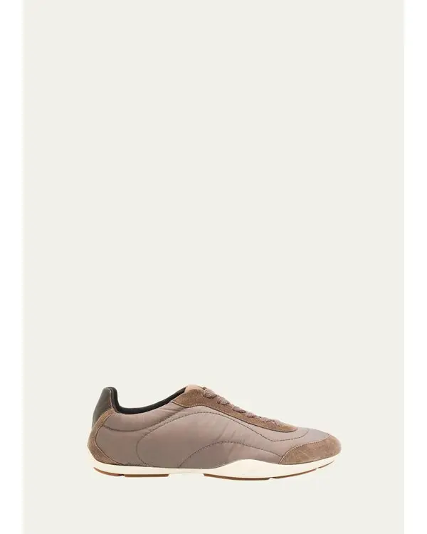 Brunello Cucinelli Nylon Suede Sneakers - Tan