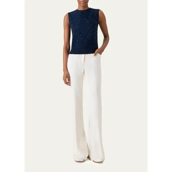 Akris Sequined Wool-cashmere Sleeveless Sweater