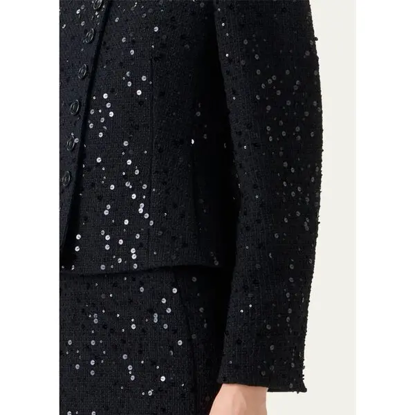 Akris Kelis Sequined Tweed Jacket - Black