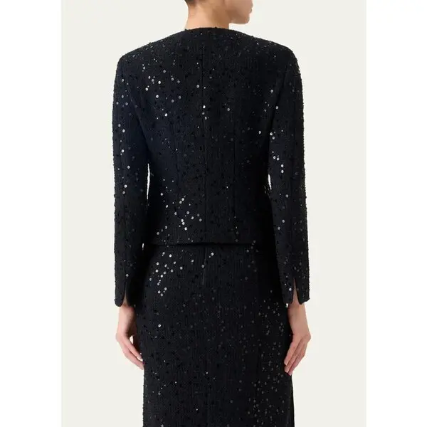 Akris Kelis Sequined Tweed Jacket - Black