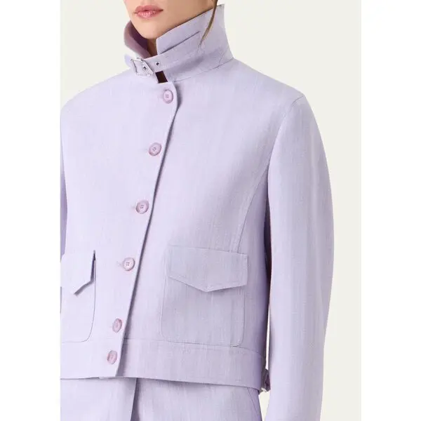 Akris Melange Twill Peer Short Jacket