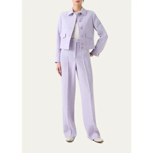 Akris Melange Twill Peer Short Jacket