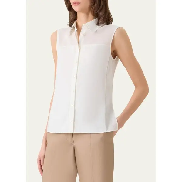Akris Cotton Voile Button-down Fitted Shirt