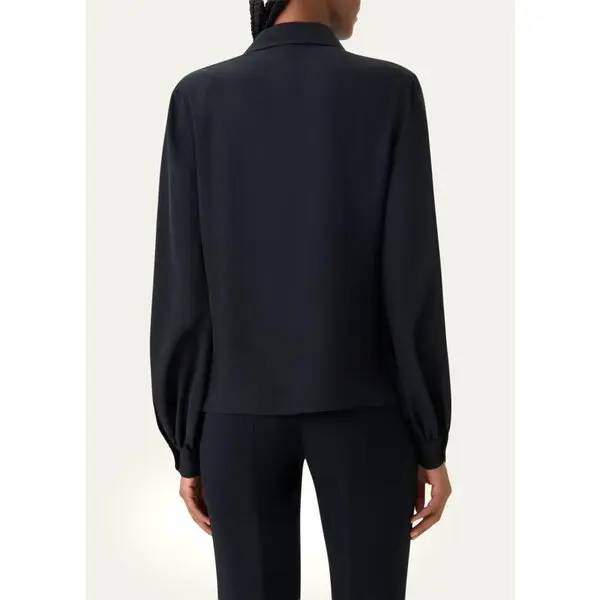 Akris Sequin Embellished Silk Crepe Blouse
