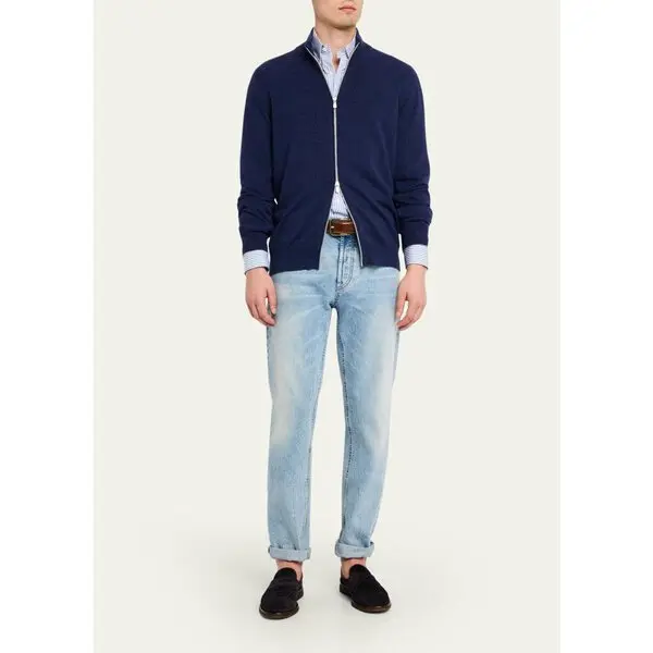 Brunello Cucinelli Cotton And Cashmere Full-zip Sweater