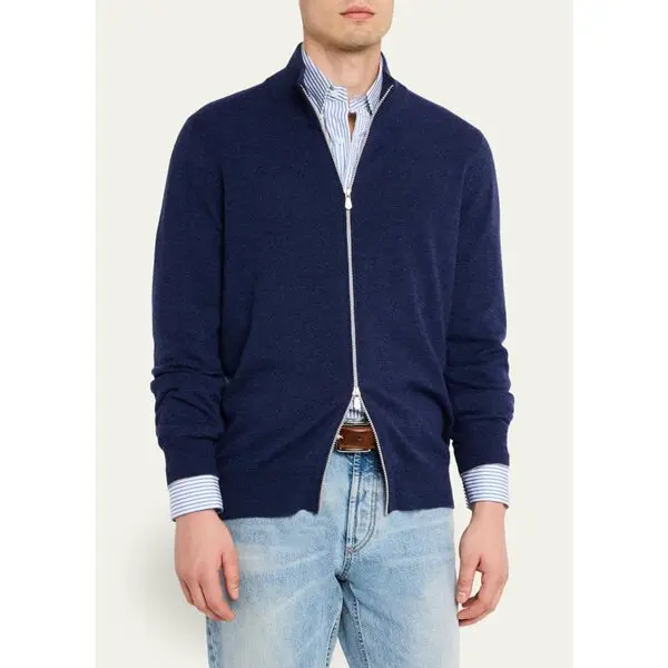Brunello Cucinelli Cotton And Cashmere Full-zip Sweater